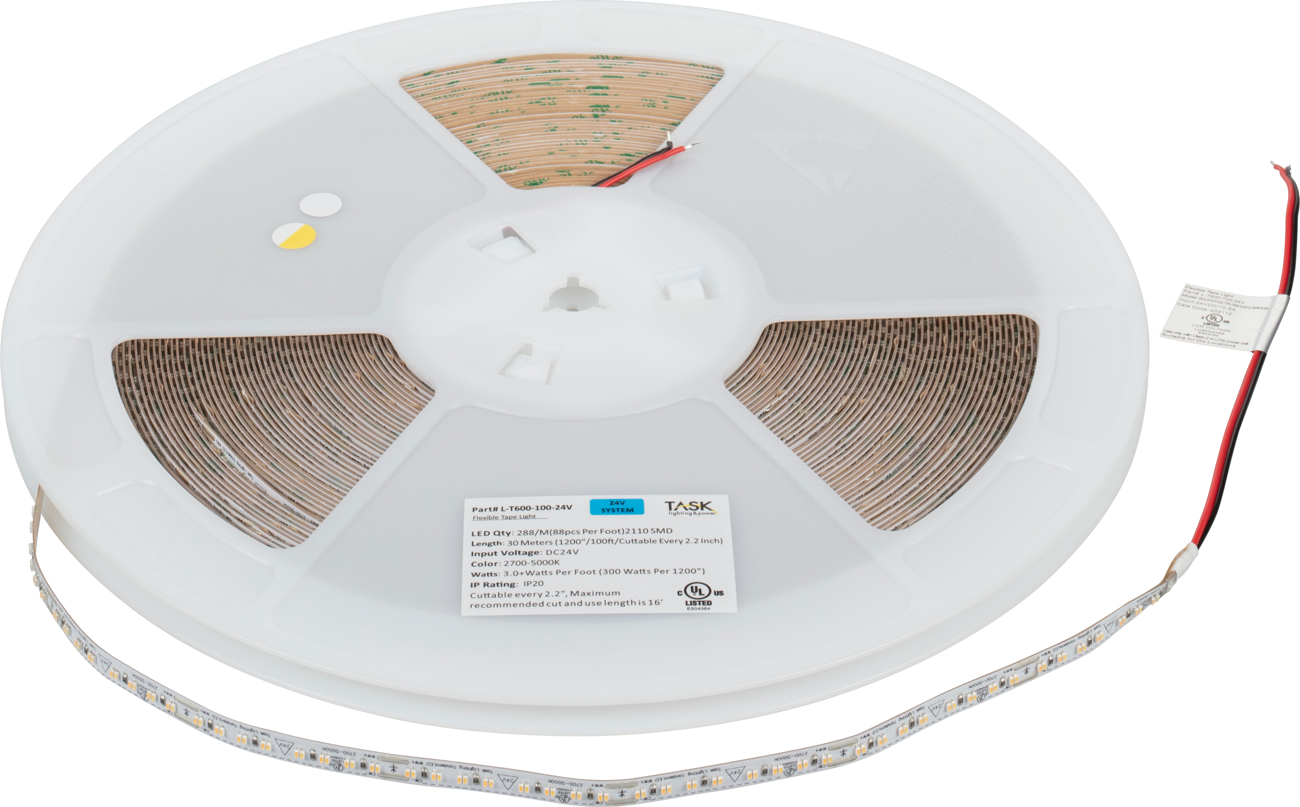 300 Lumens/Ft Tunable-White 24V Tape Light with TandemLED Technology ...