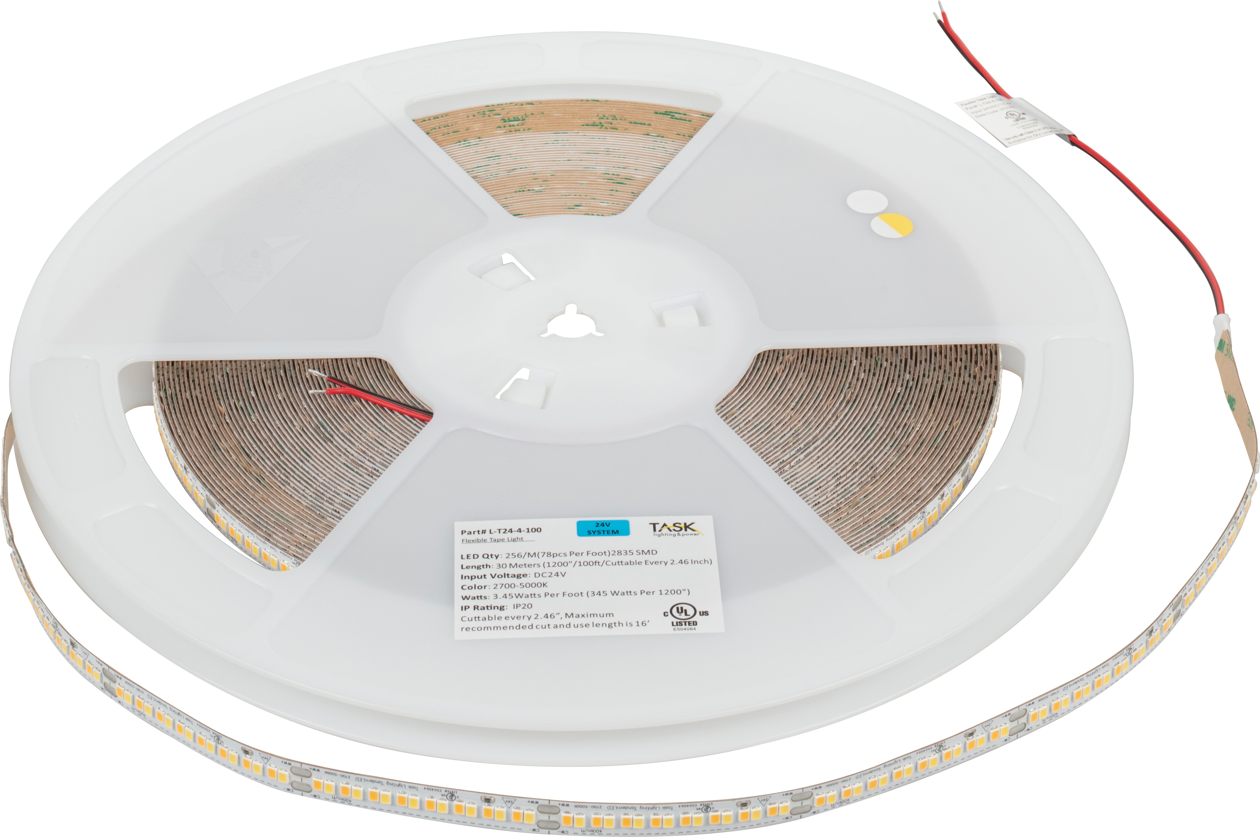 Tunable-White 24V Tape Light with TandemLED Technology - 400 Lumens/Ft ...